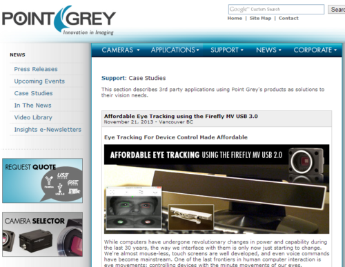 Gazepoint Featured on Point Grey Research Machine Vision Newsletter ...